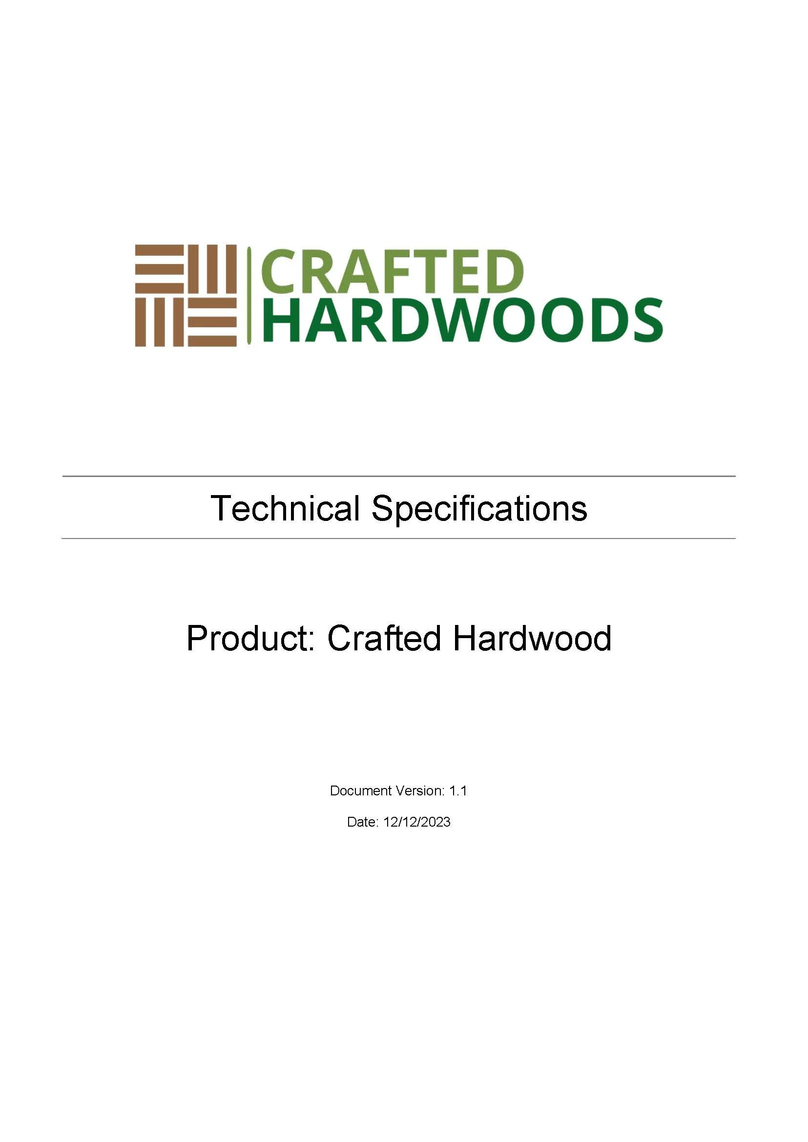 Specifications and Downloads — Crafted Hardwoods