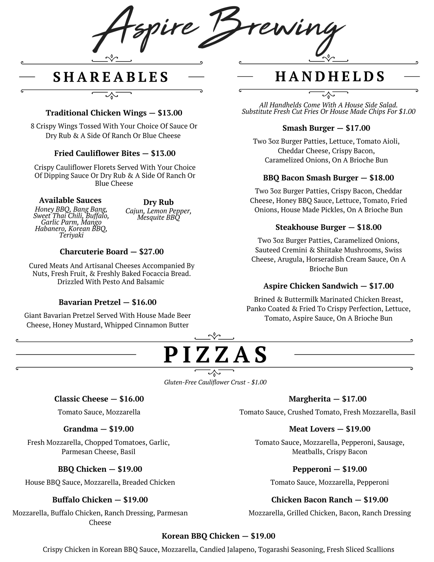 Restaurant — Aspire Brewing