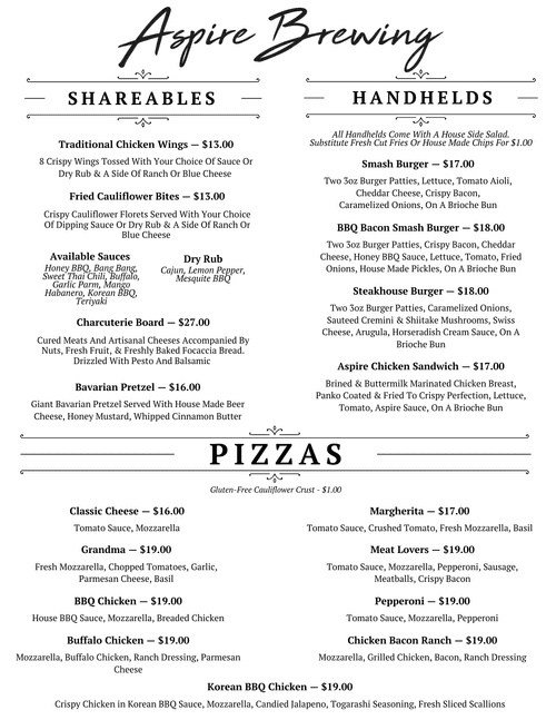 Restaurant — Aspire Brewing