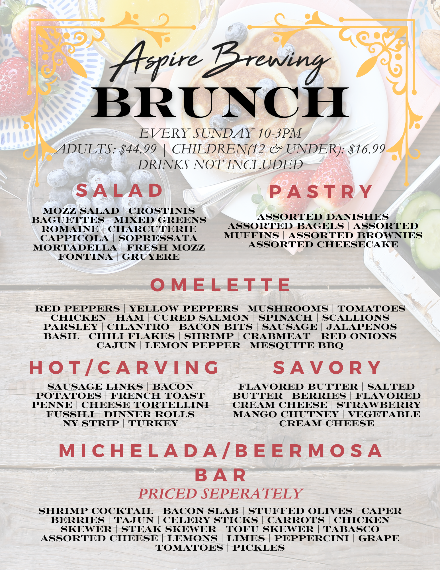 Brunch at Aspire Begins! — Aspire Brewing