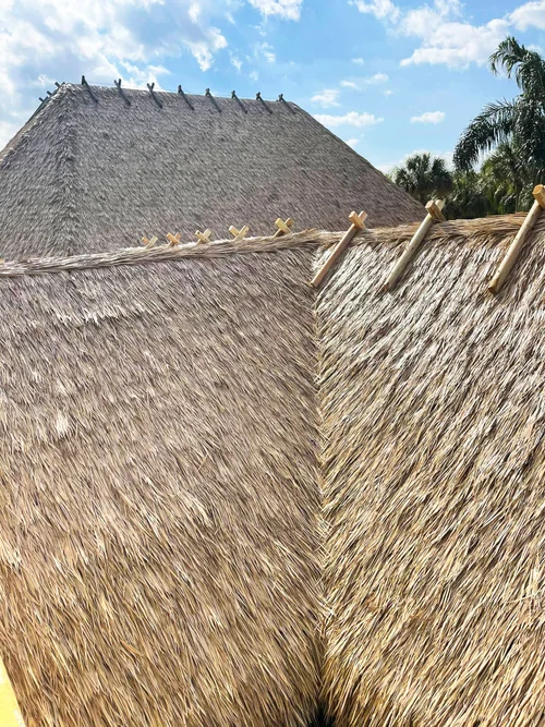 Custom Blended Endureed Thatch Roof at Theme Park — Huber + Associates
