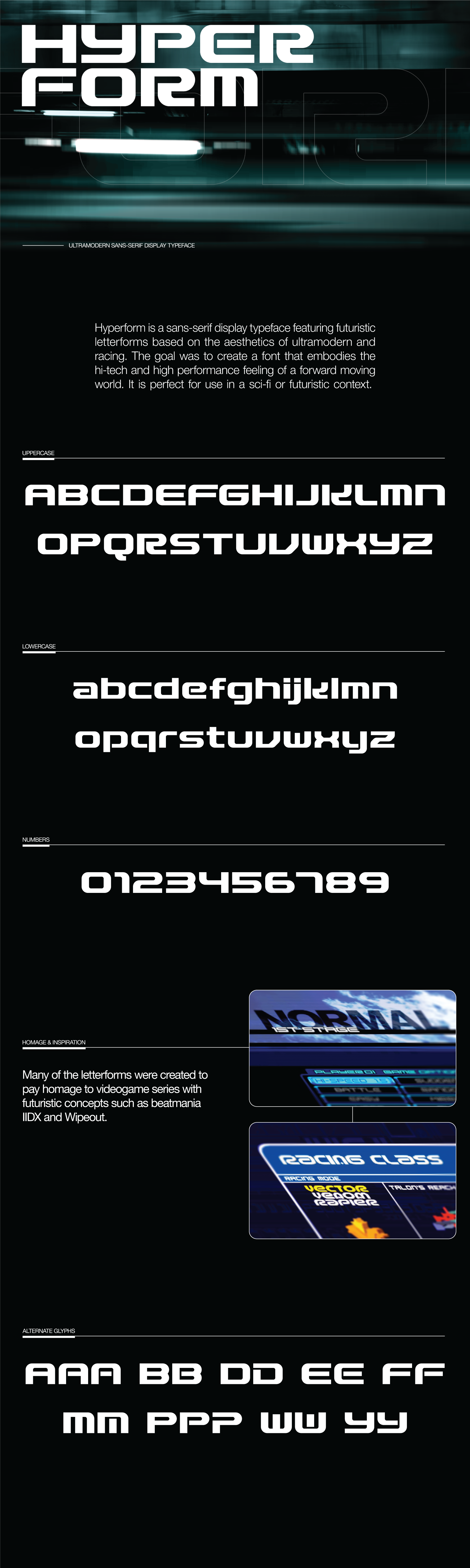 HYPERFORM - Ultramodern Sans-serif Display Typeface — Joel Reyes Design