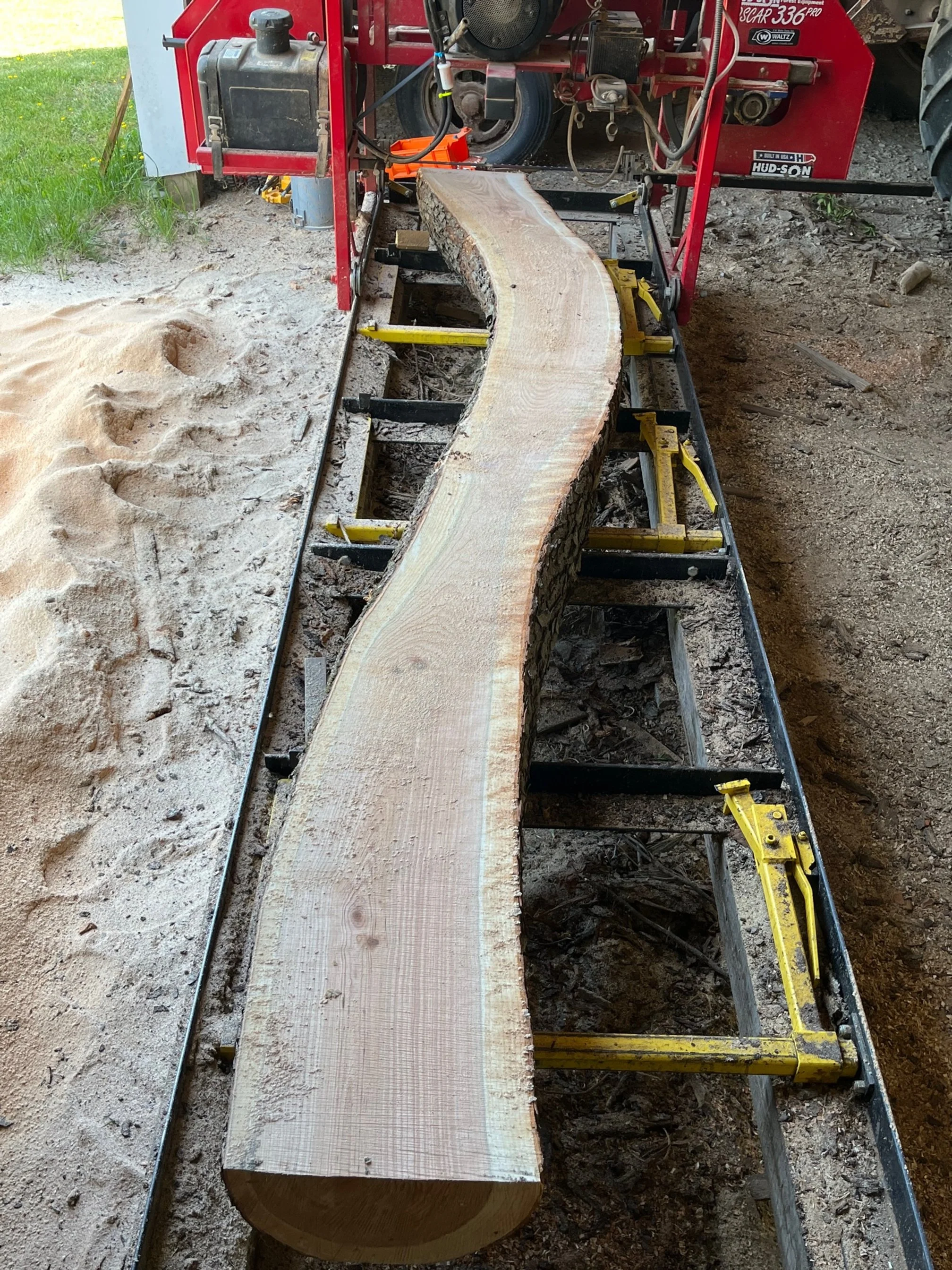 Sawing a Curved Cherry Log — Out There Designs LLC