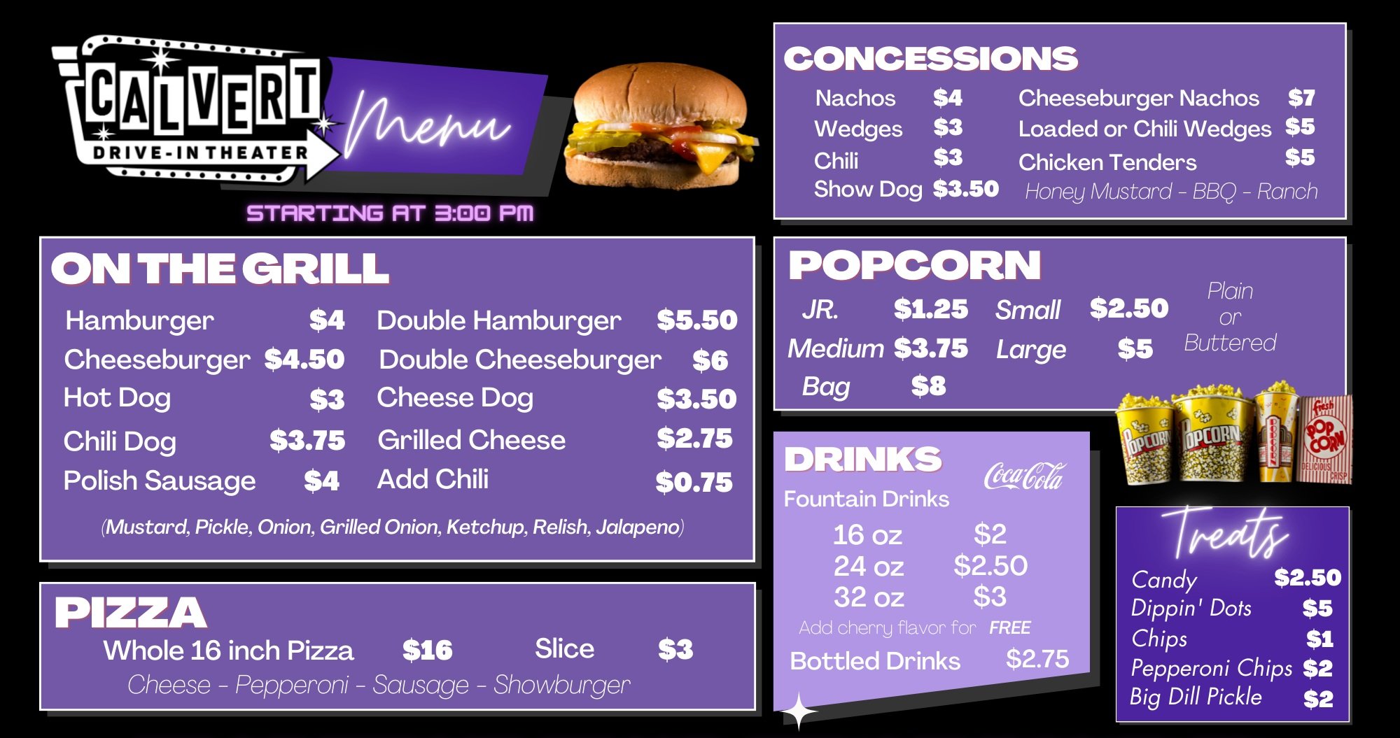 MENU — Calvert Drive-In