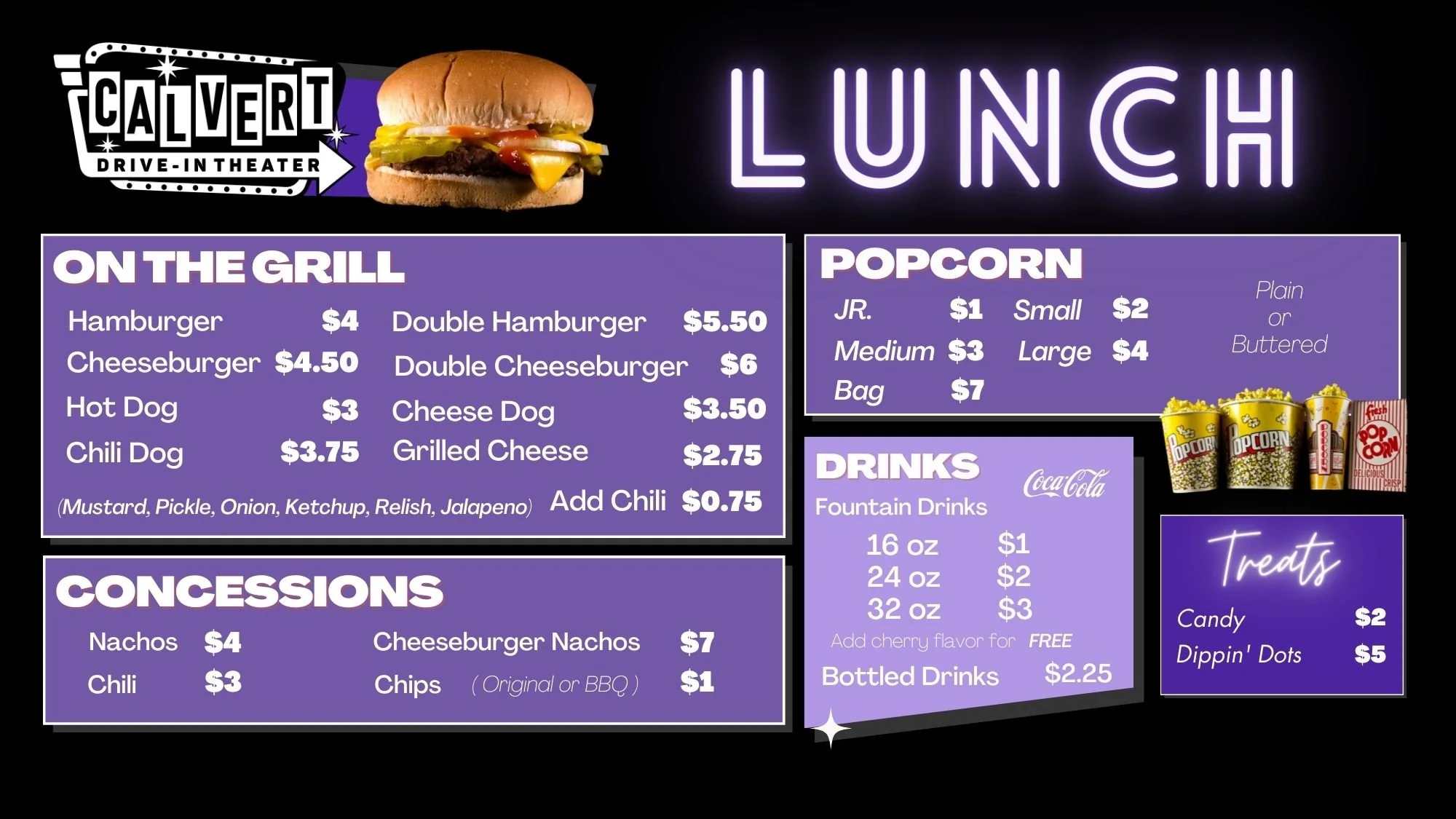 MENU — Calvert Drive-In