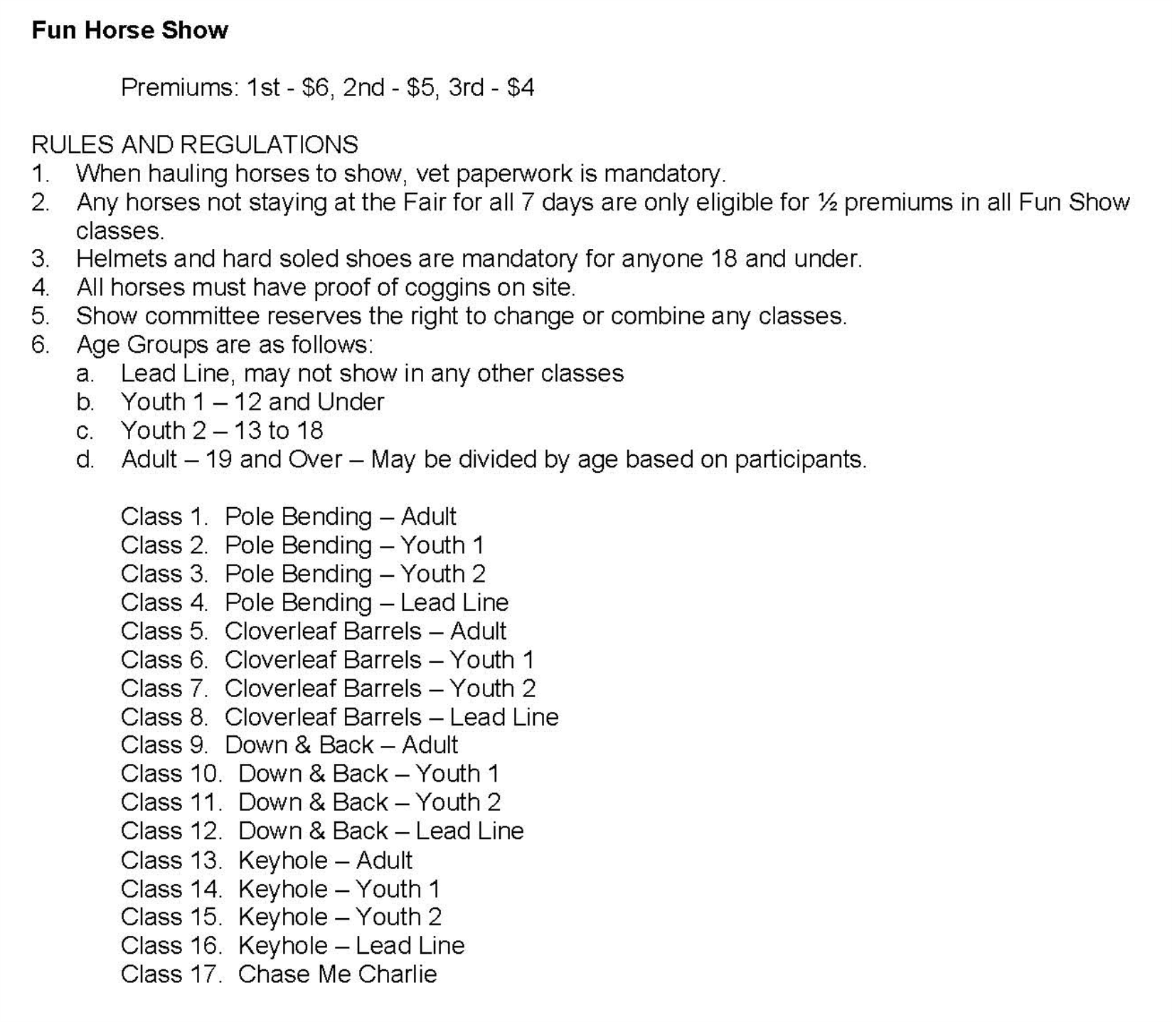 Horse Shows and Horse Pulls — Wolfs Corners Fair