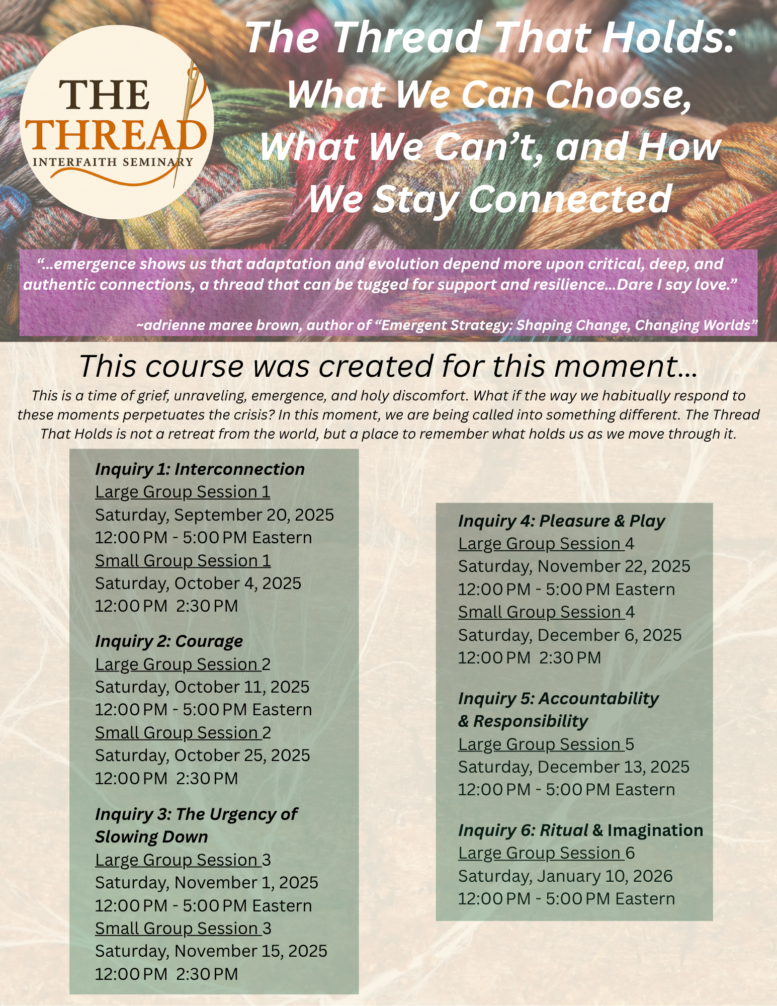The Thread That Holds: What We Can Choose, What We Can’t, and How We ...