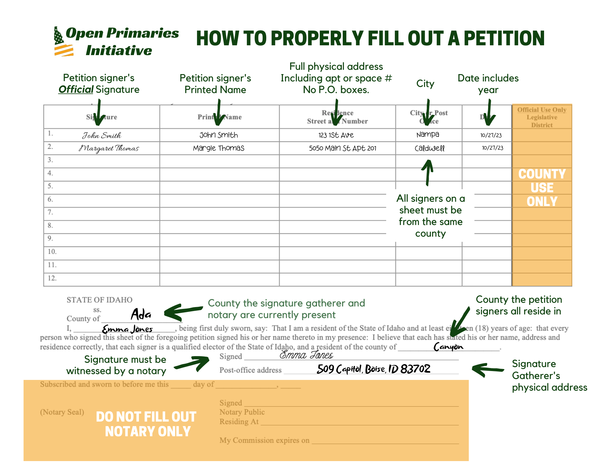 Print Petition Template