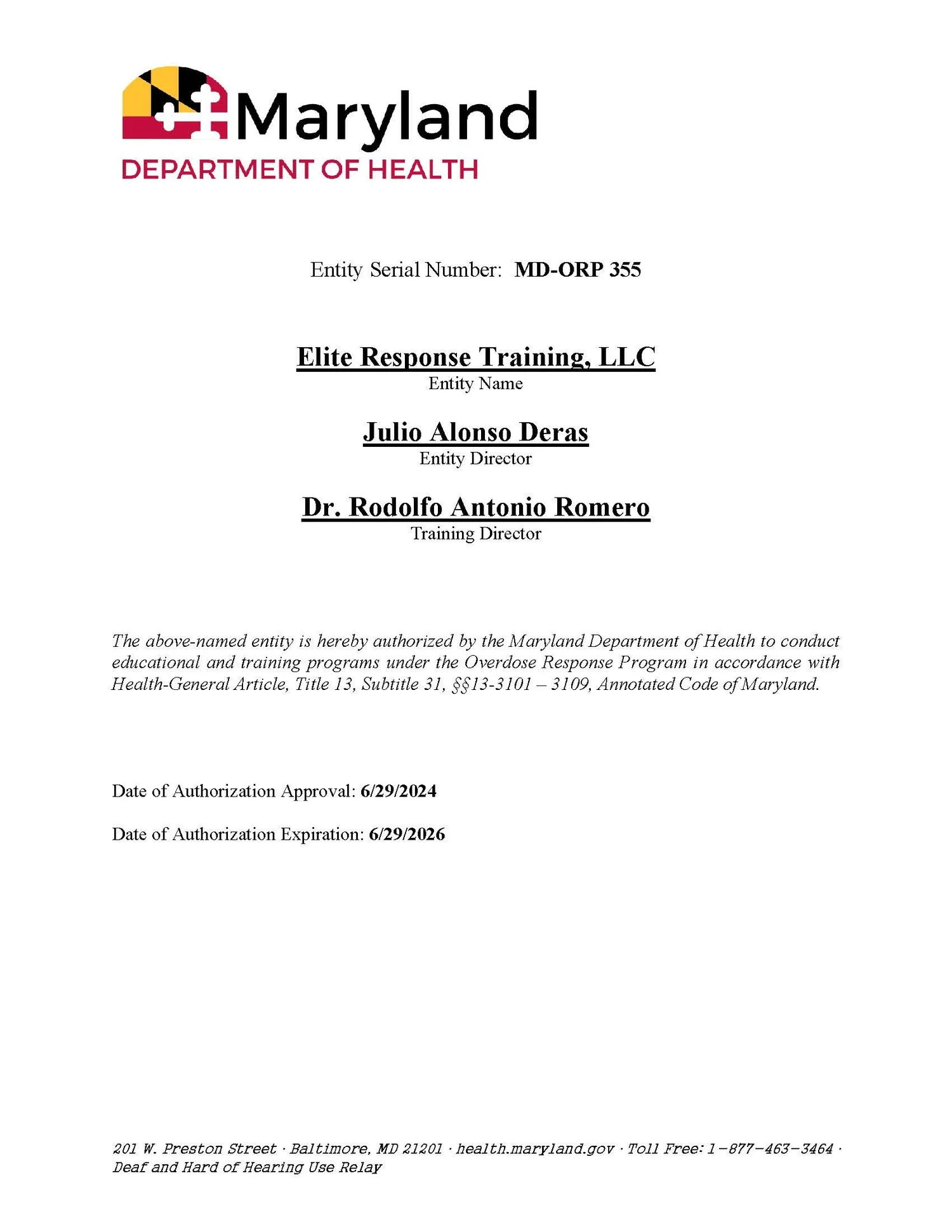 Opioid Response Program | Elite Response Training