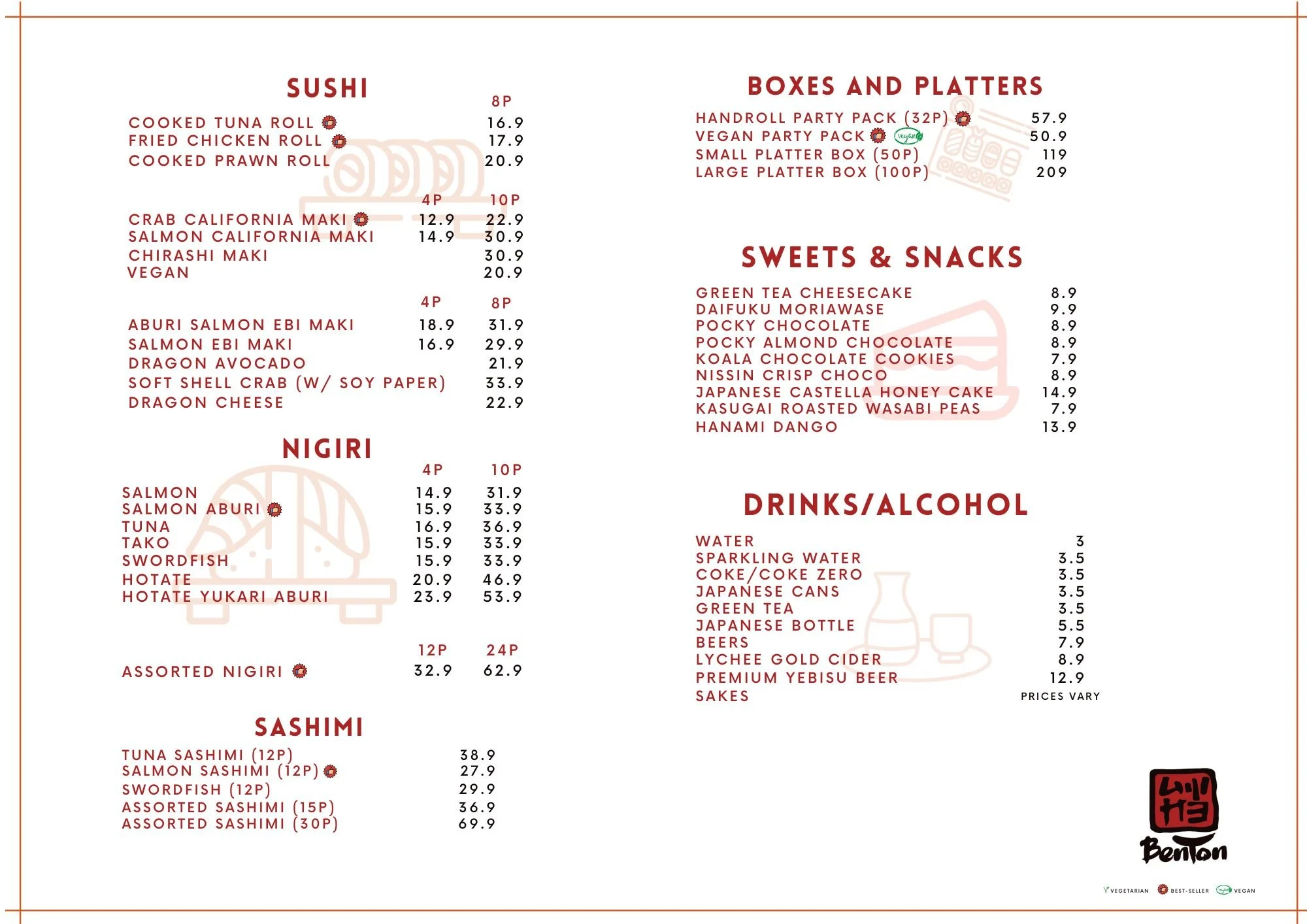 Menu 1 — Benton Bento