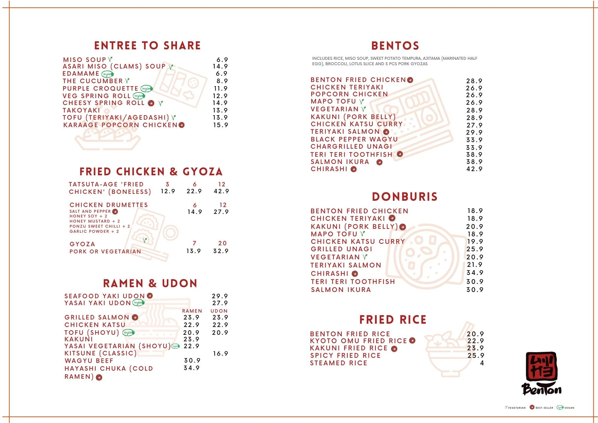 Menu 1 — Benton Bento