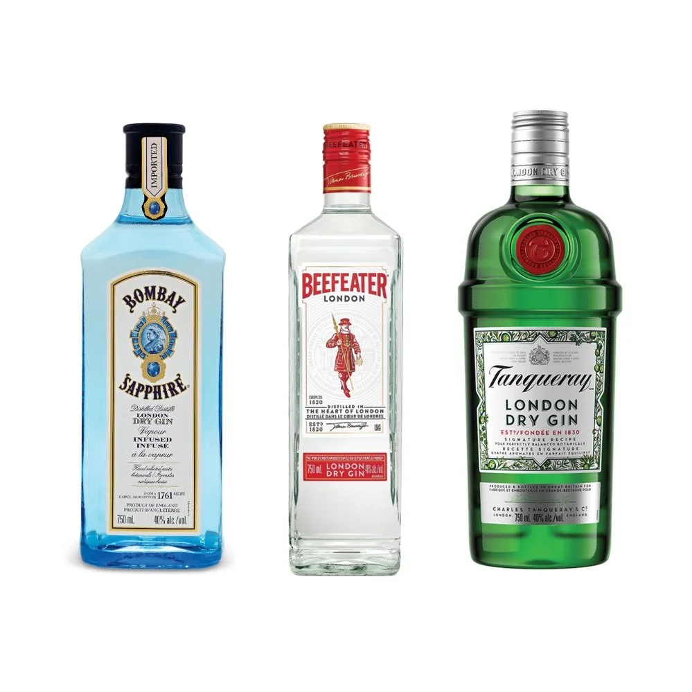 A Trio of Classic Gins: Beefeater, Tanqueray, and Bombay Sapphire ...