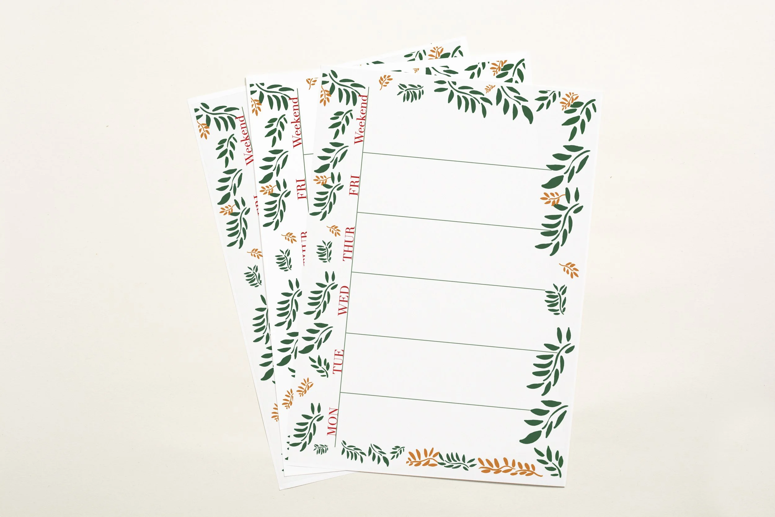 Printable A4 |Botanical leaves weekly planner — SANPO