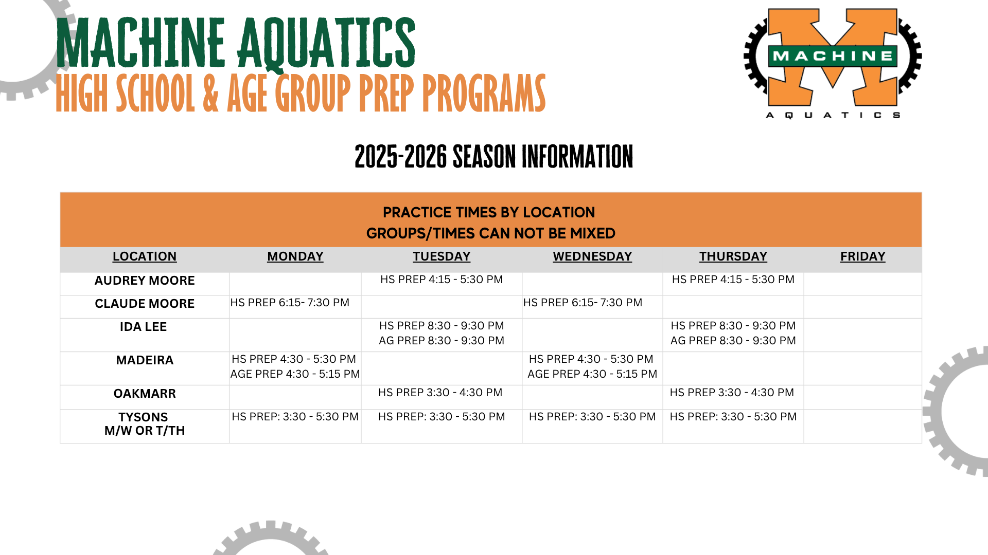Maintenance Programs — Machine Aquatics - Build Your Own