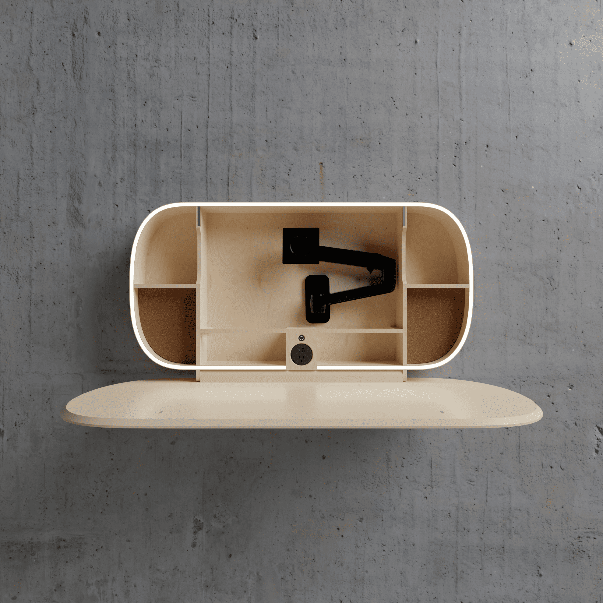 Friday. — Clamshell Wall Mounted Folding Desk
