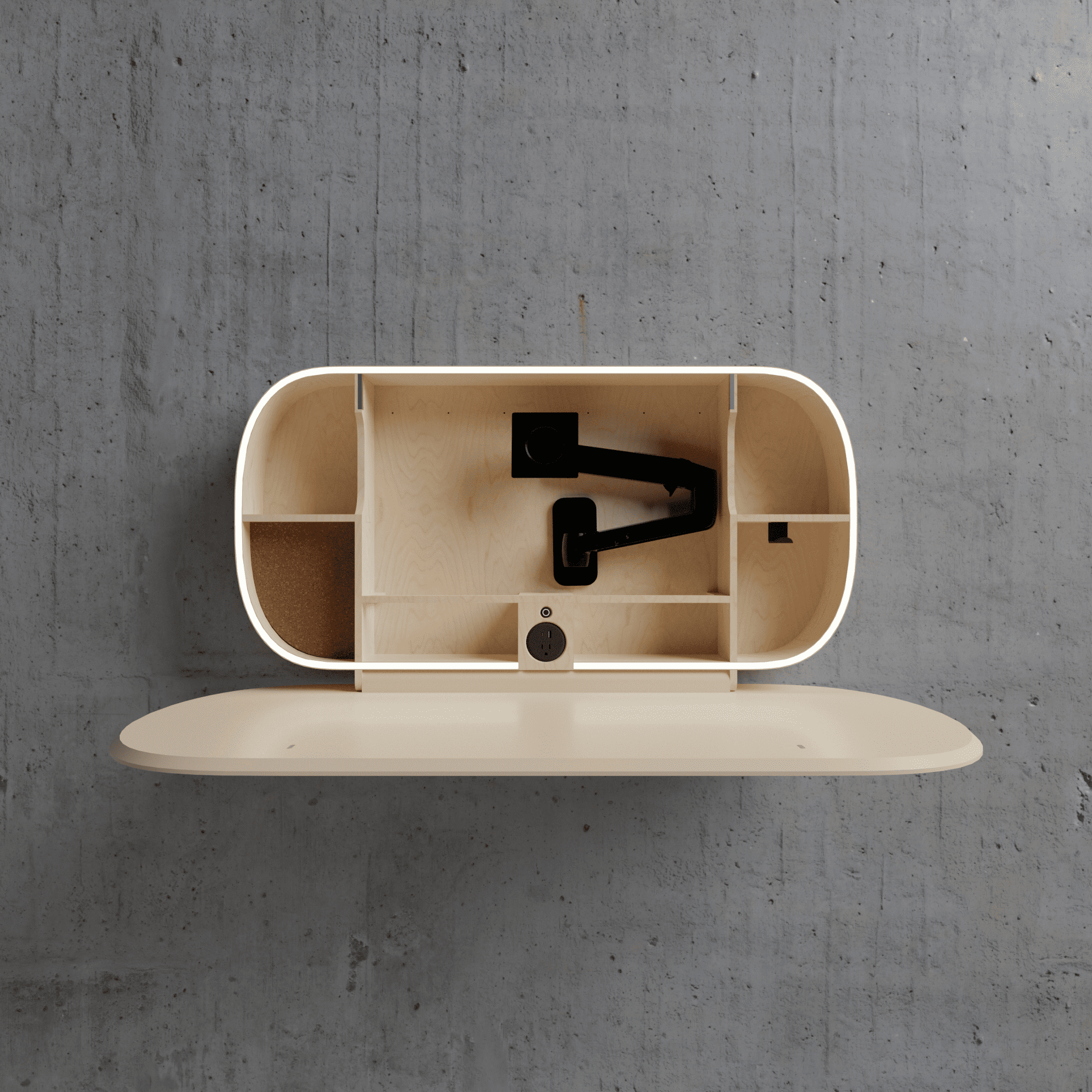 Friday. — Clamshell Wall Mounted Folding Desk