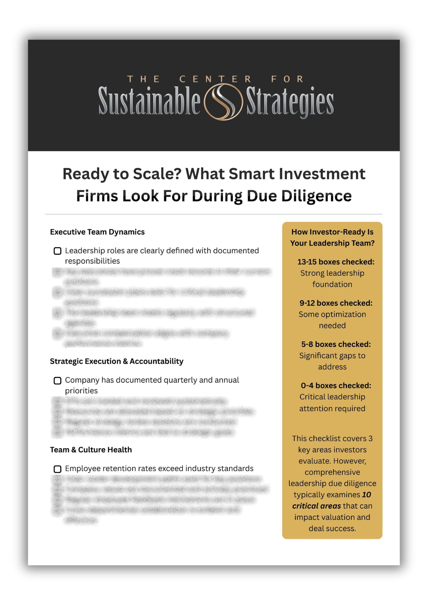 LEADERSHIP READINESS CHECKLIST | Enhance Leadership Now! — The Center ...
