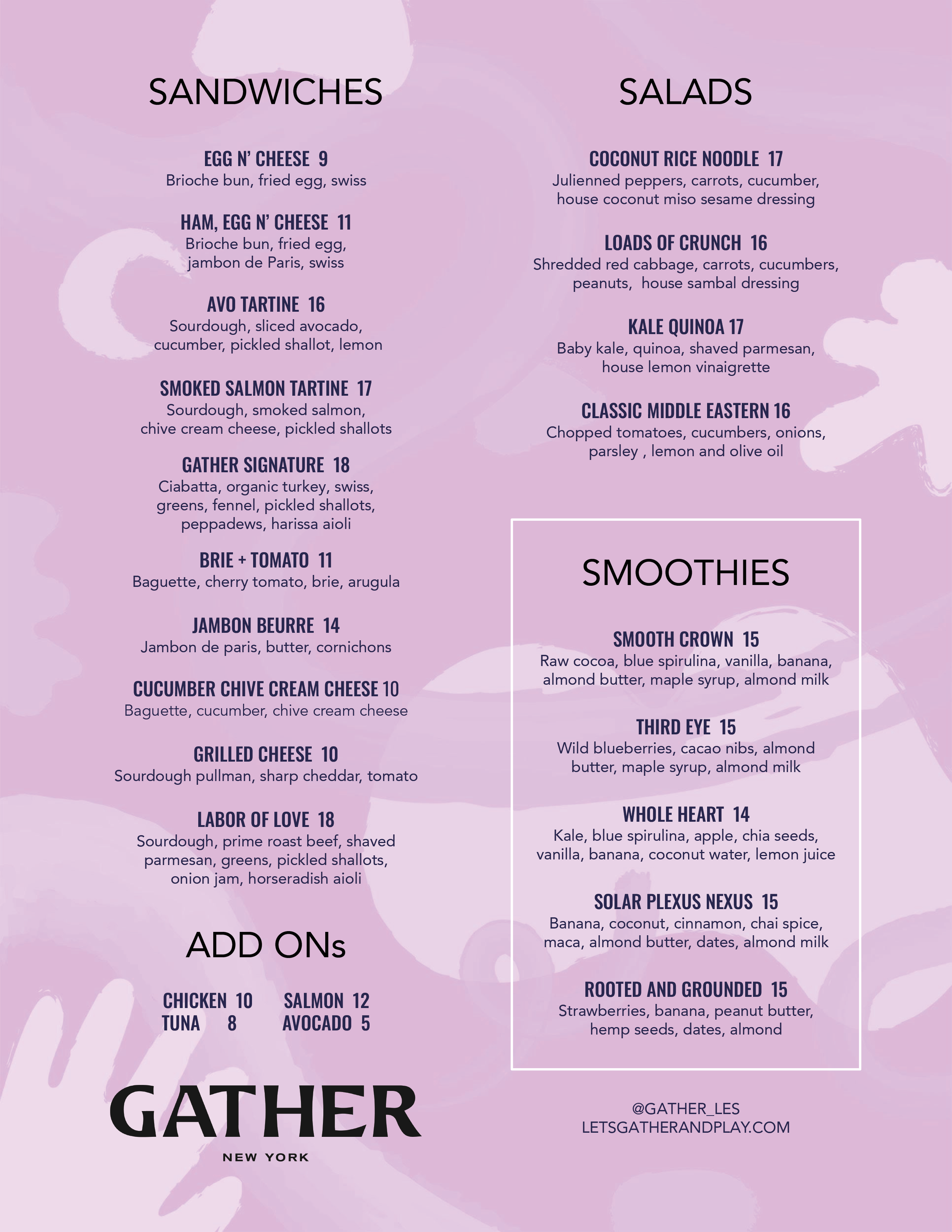 Our Menu — Gather