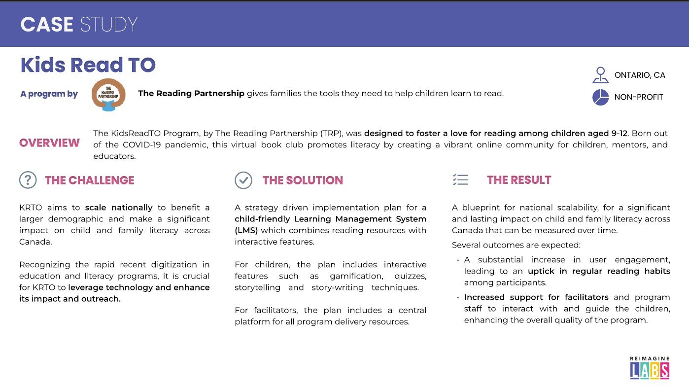 Kids Read TO — Reimagine labs