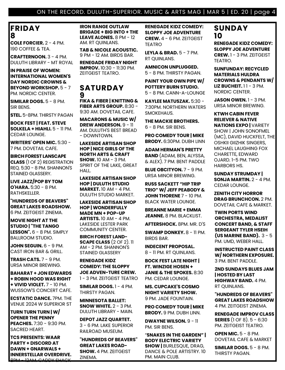 On The Record zine | Duluth, MN