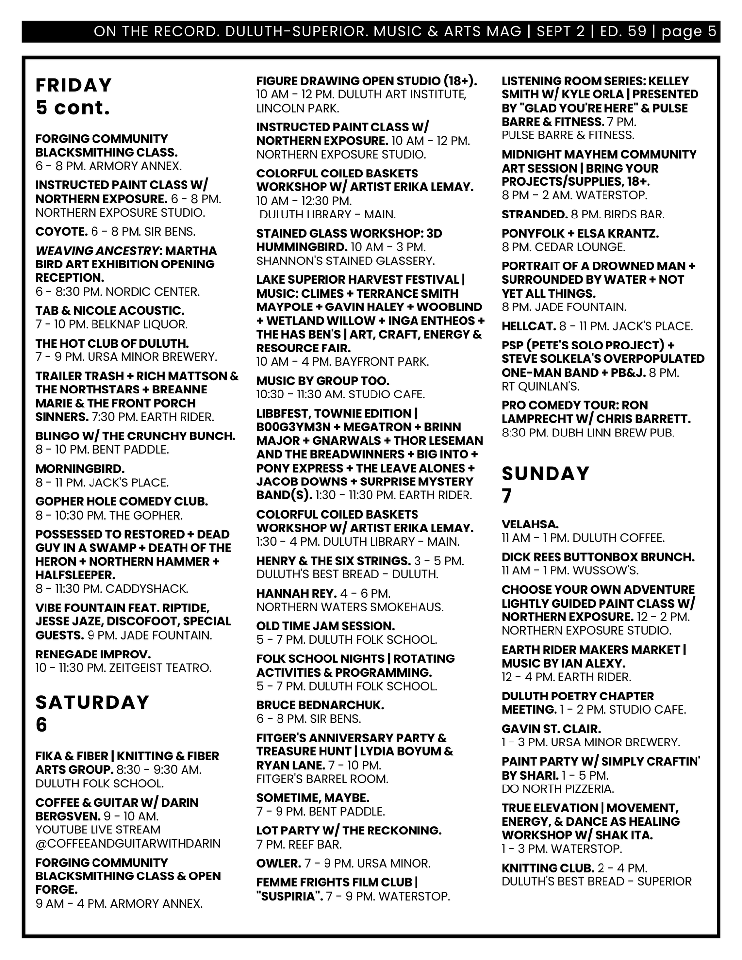 On The Record zine | Duluth, MN