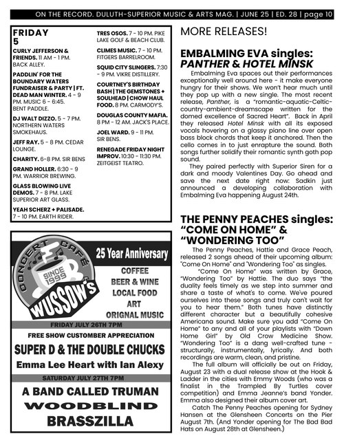 On The Record zine | Duluth, MN