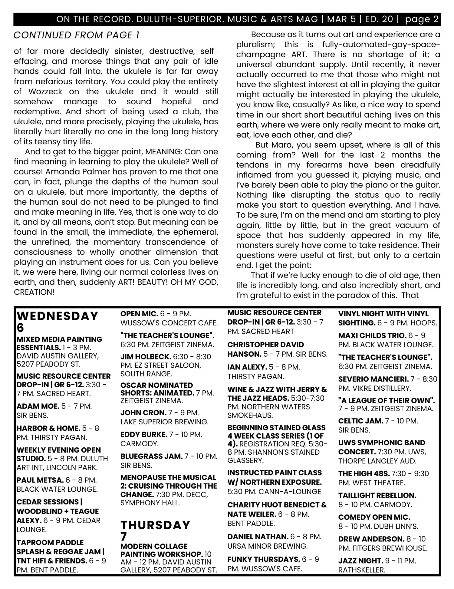 On The Record zine | Duluth, MN