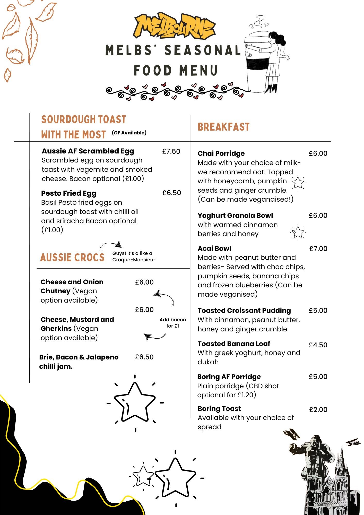 Menu — Melbourne in Lichfield