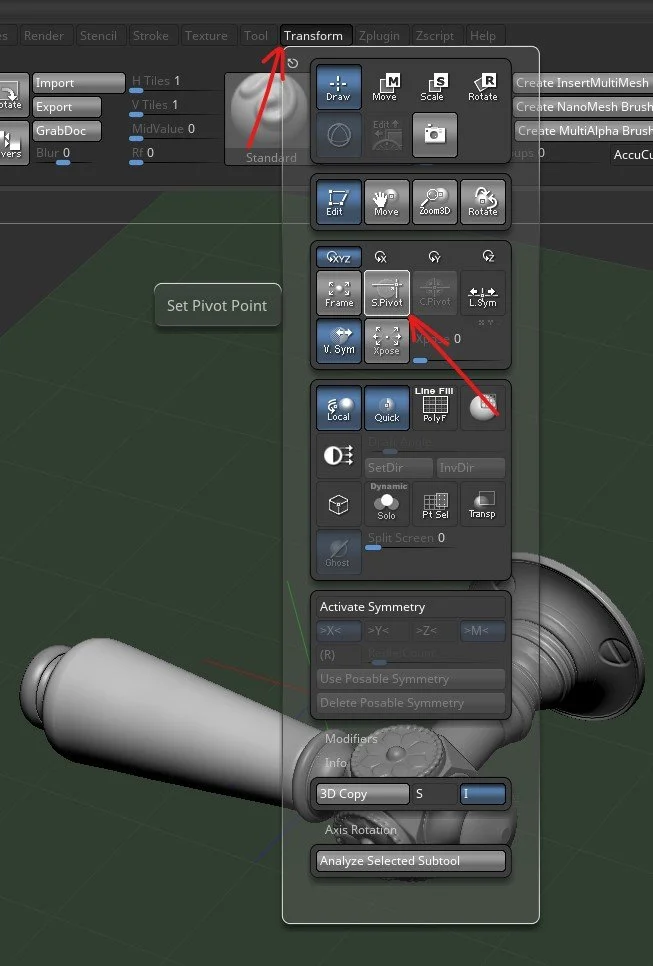 Offset symmetry in Zbrush — Marcio F. Fontenelle