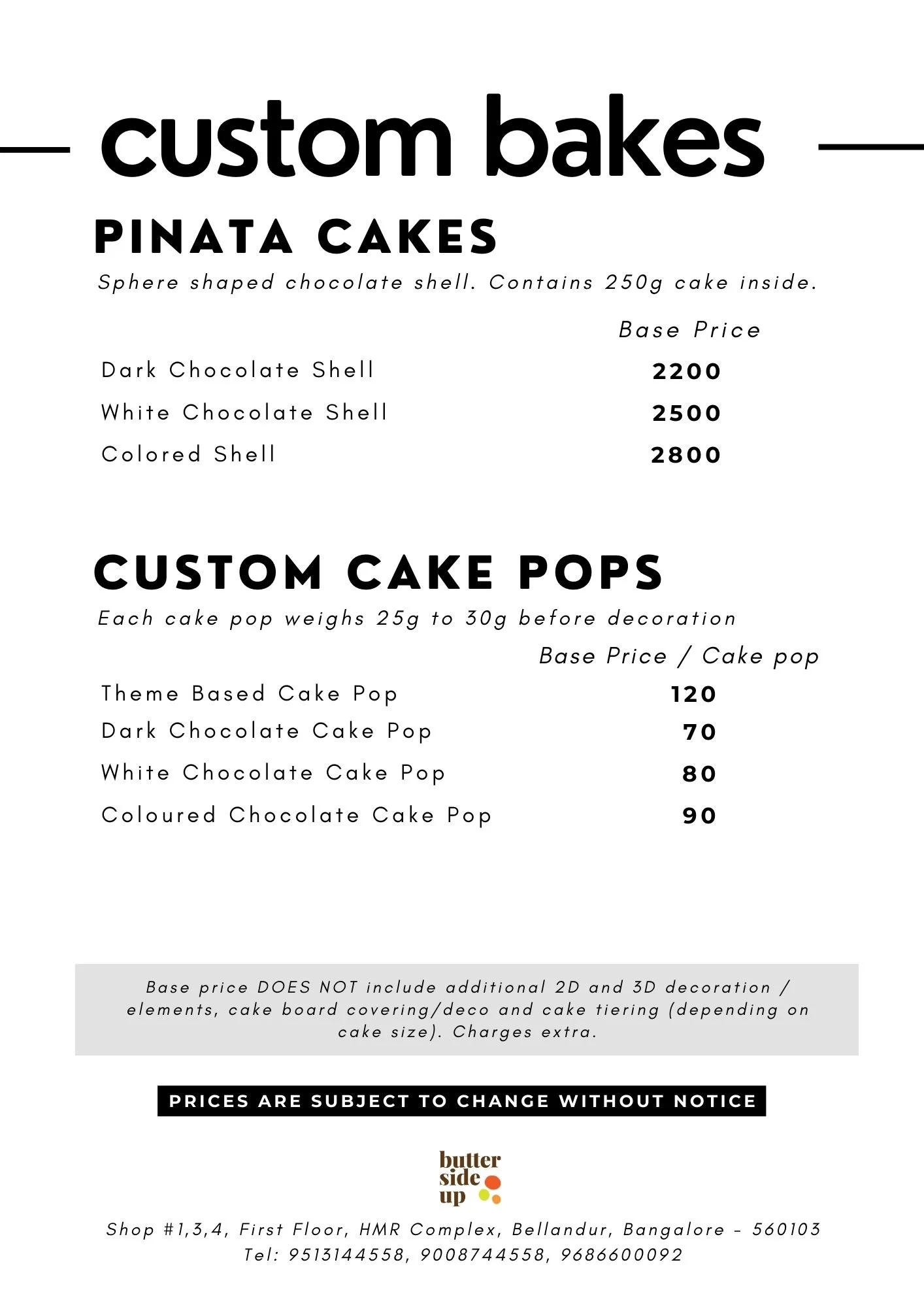 Menu - Custom Bakes — butter side up