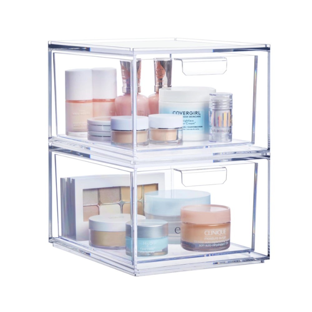 Stackable Clear Bin Plastic Organizer Drawers — Everyday Best Buy