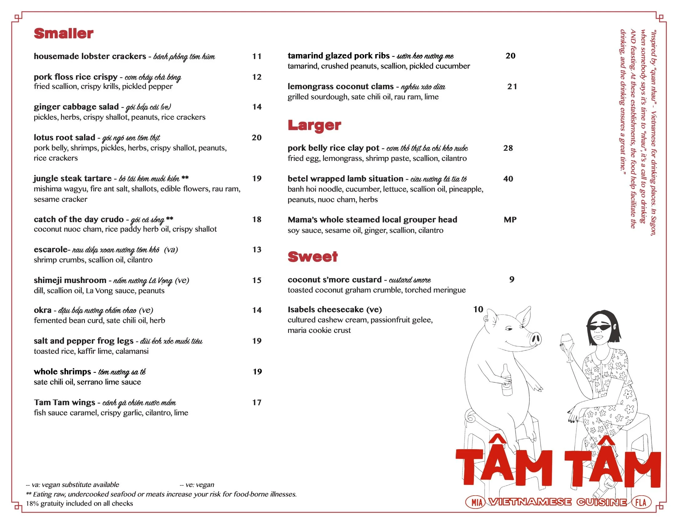 Menu — TÂM TÂM