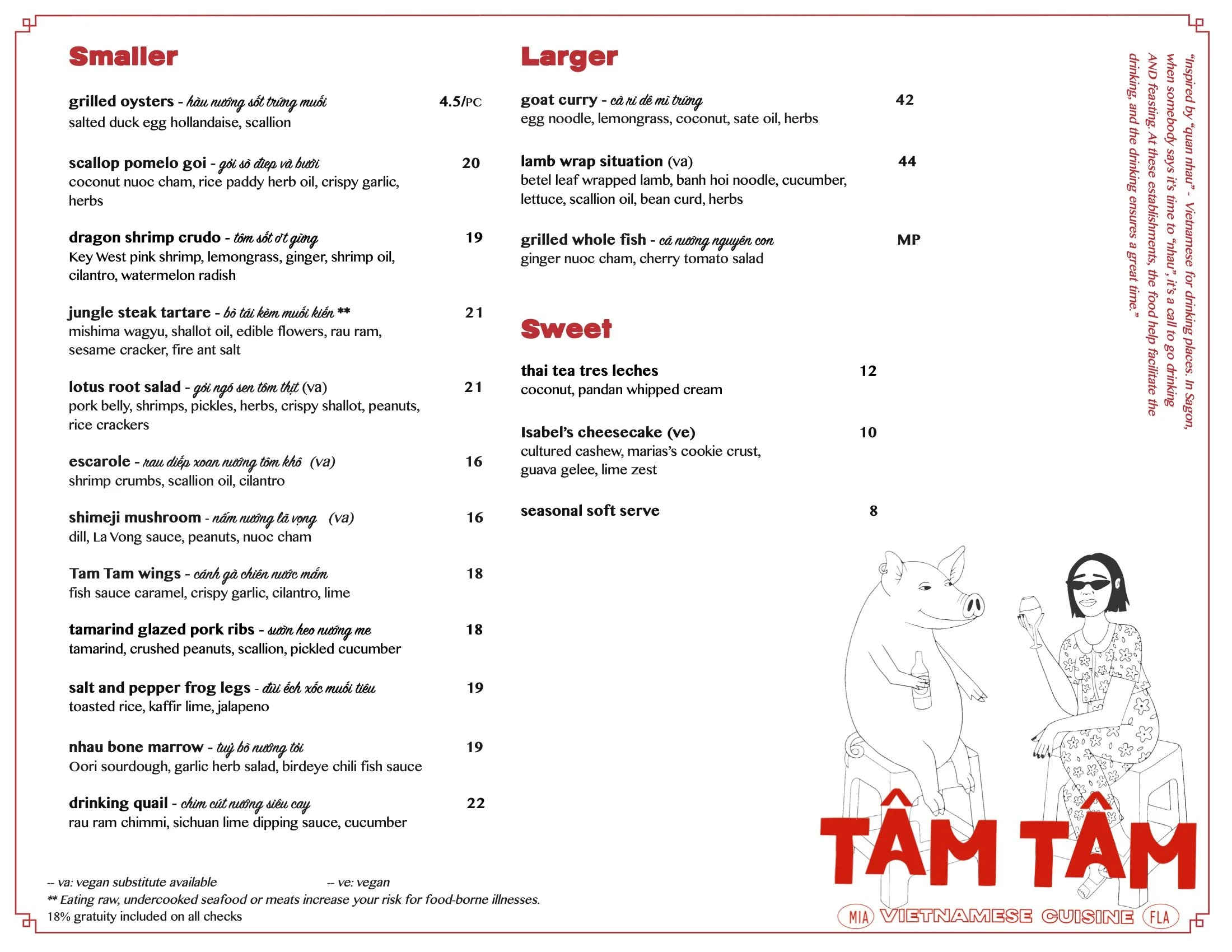 Menu — TÂM TÂM