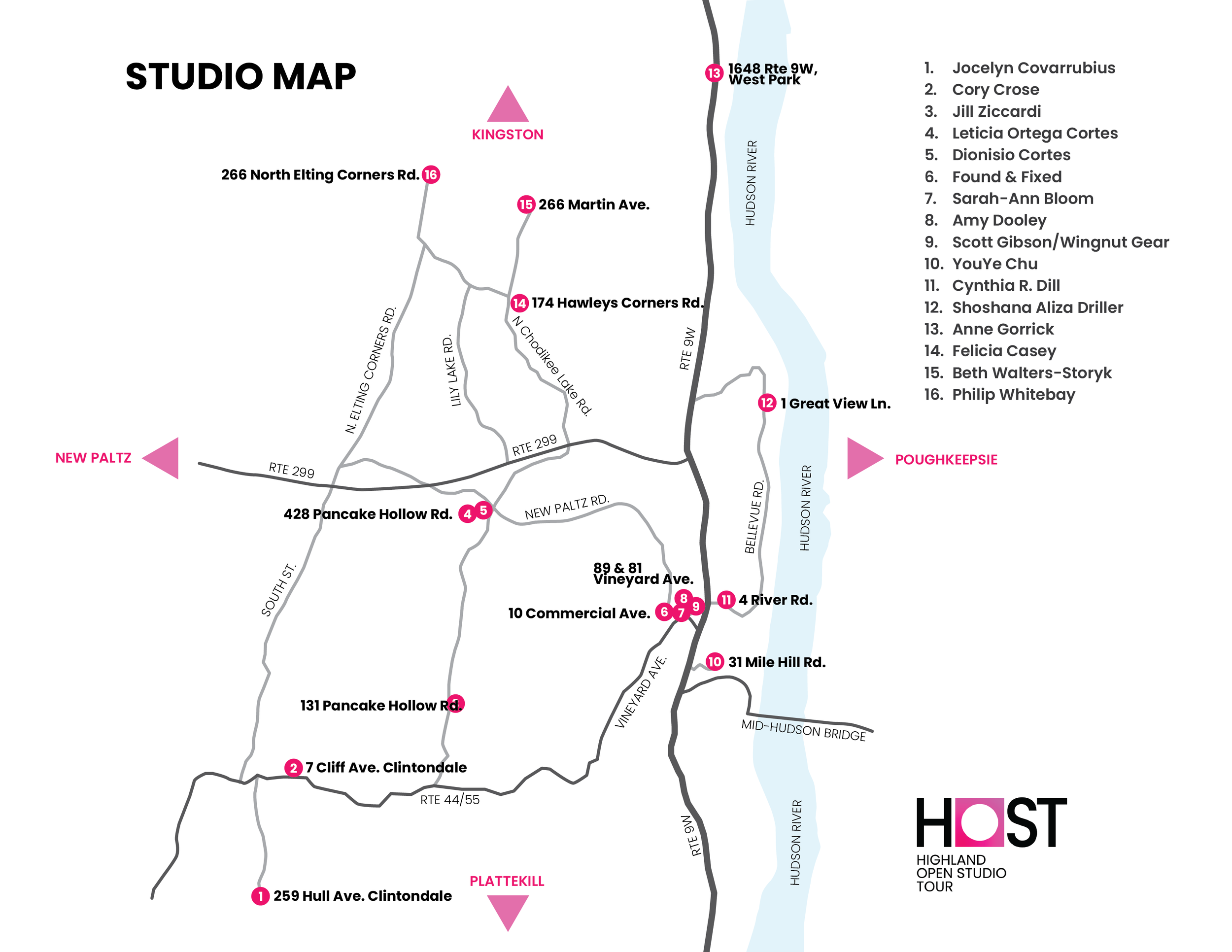 Tour Map — Highland Open Studio Tour