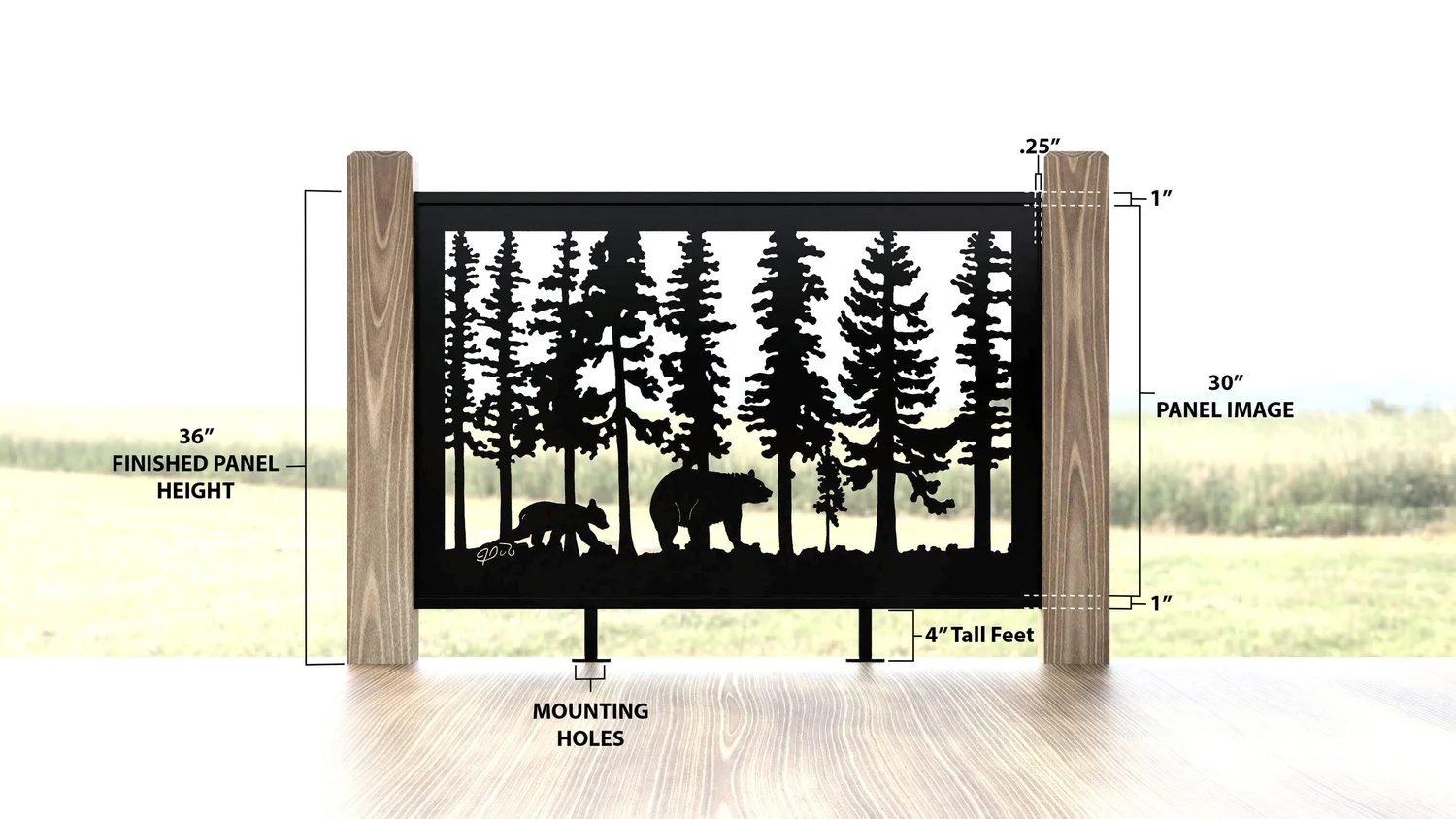 Wildlife Railing Panels - Finished Panel Mount - J. Dub's Metalworks