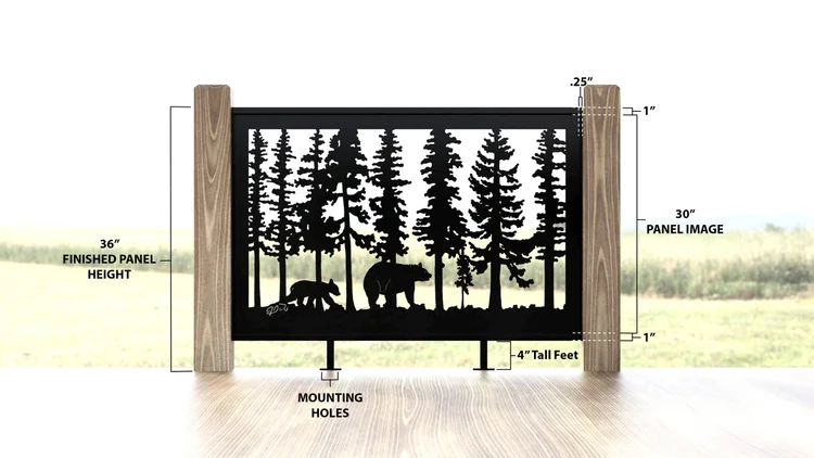 Wildlife Railing Panels - Finished Panel Mount - J. Dub's Metalworks