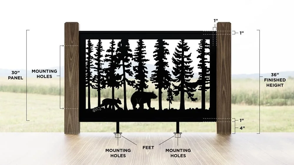 Wildlife Railing Panels - Finished Panel Mount - J. Dub's Metalworks