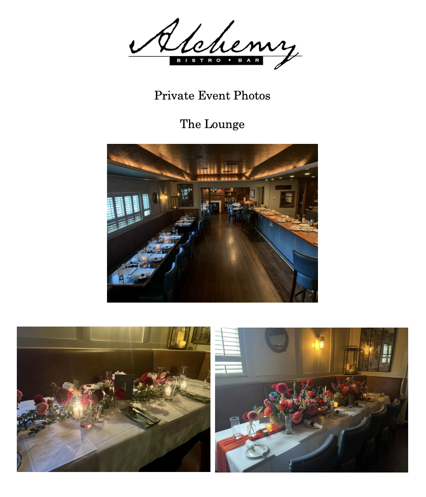 PRIVATE EVENTS — Alchemy Edgartown