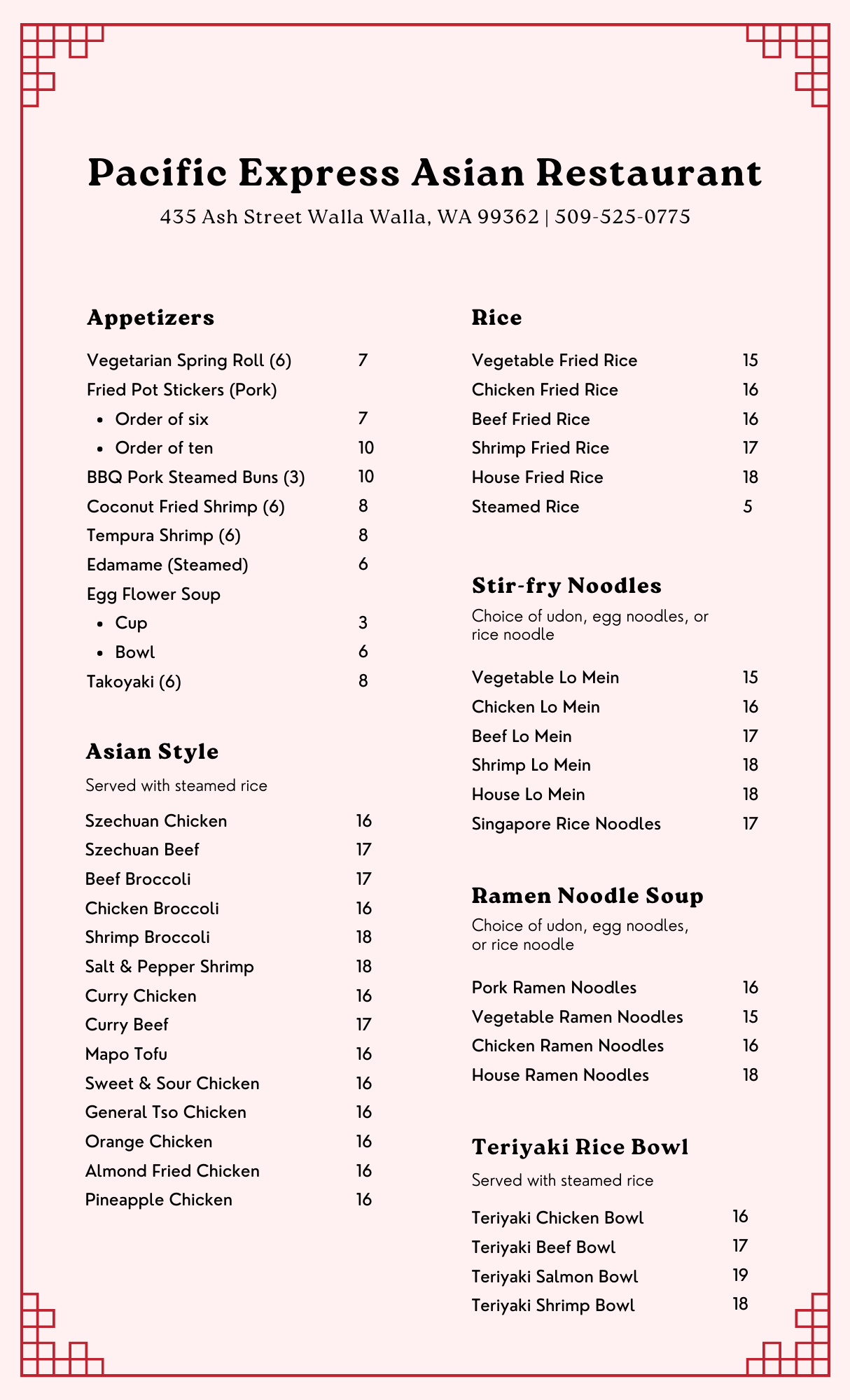 Menu — Pacific Express