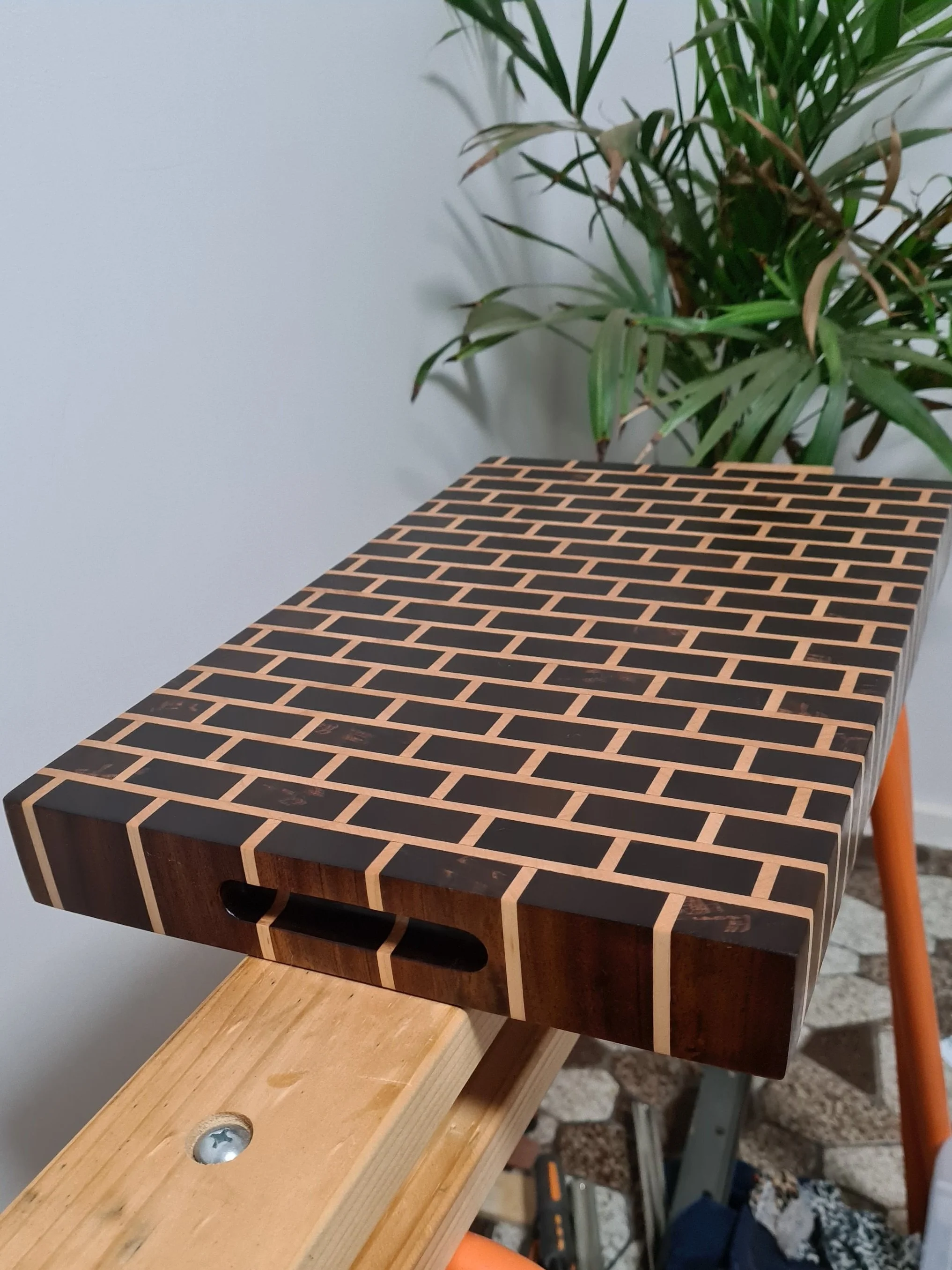Walnut & Maple brick pattern cutting board — BWP Woodwork