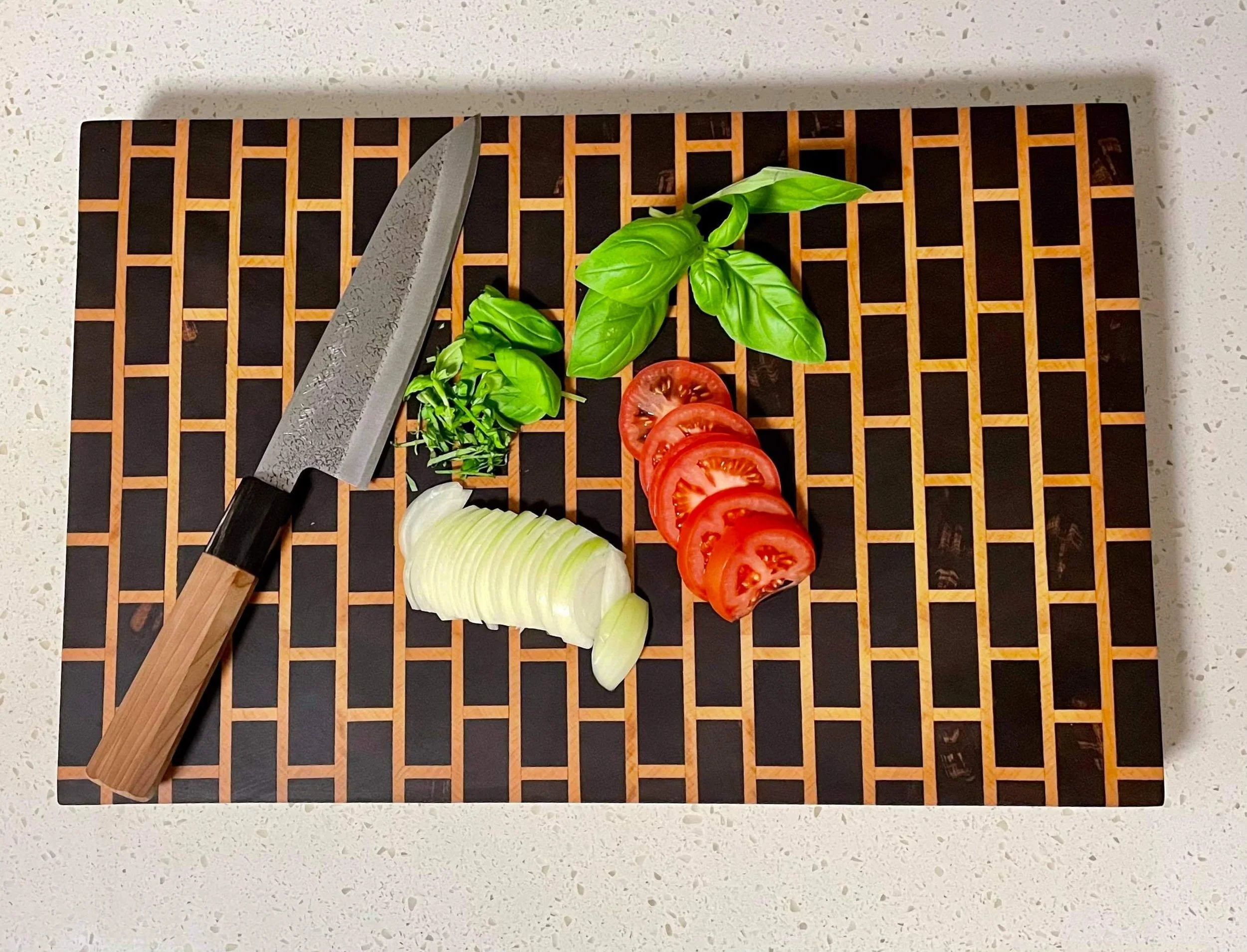 Walnut & Maple brick pattern cutting board — BWP Woodwork