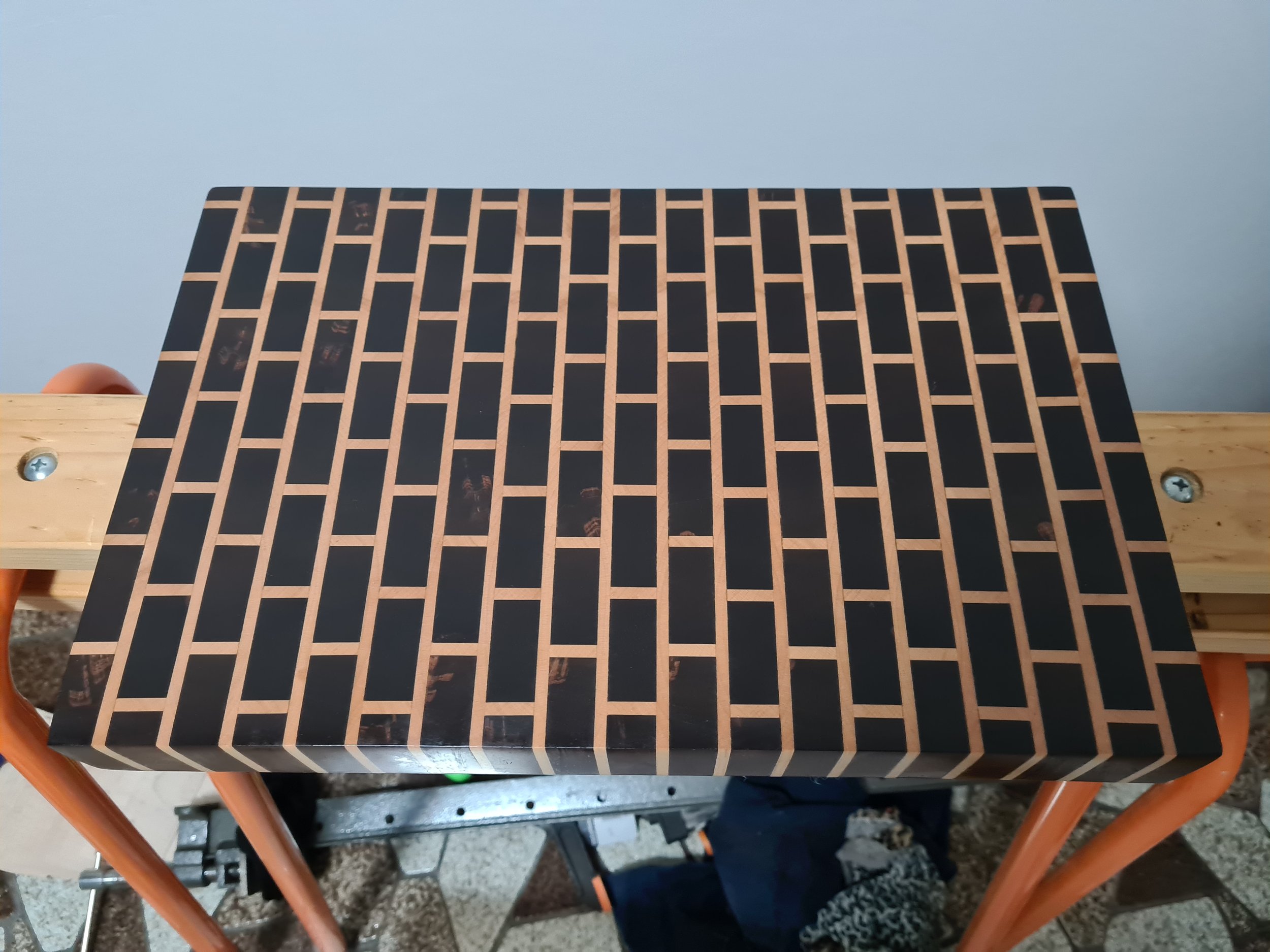 Walnut & Maple brick pattern cutting board — BWP Woodwork