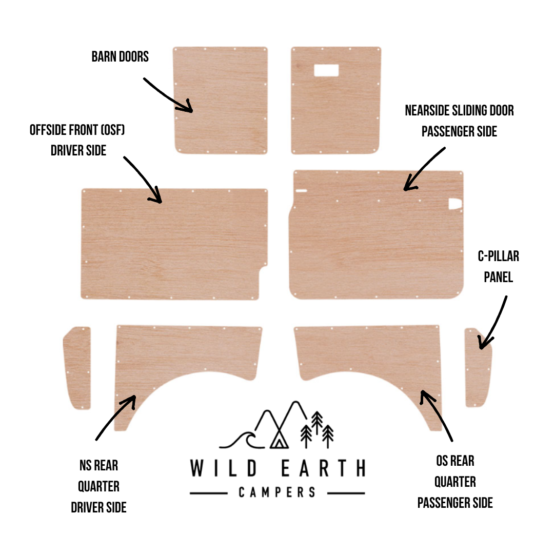 VW Transporter LWB Ply Lining Kit (T5/T6/T6.1) – Half Height, Perfect ...