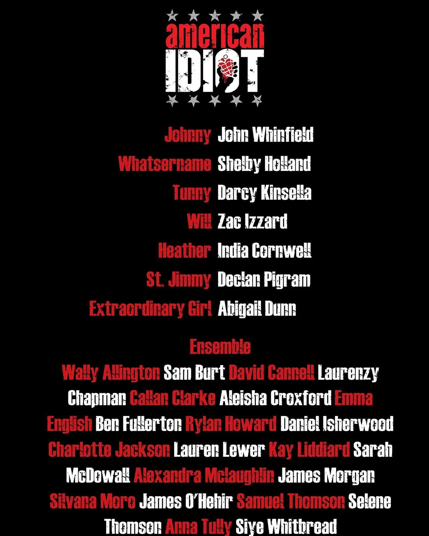 AMERICAN IDIOT CAST ANNOUNCEMENT! — Queanbeyan Players