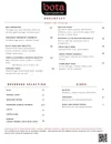 Breakfast Menu — Bota