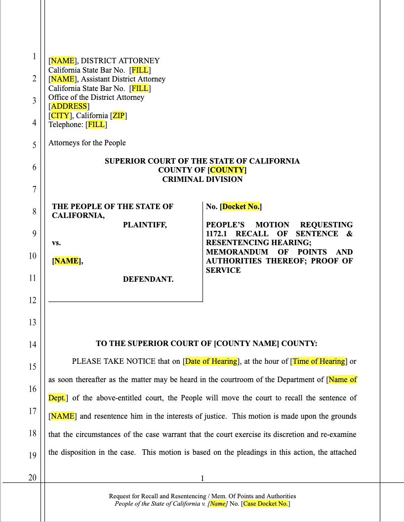 Sample Motions — For the People