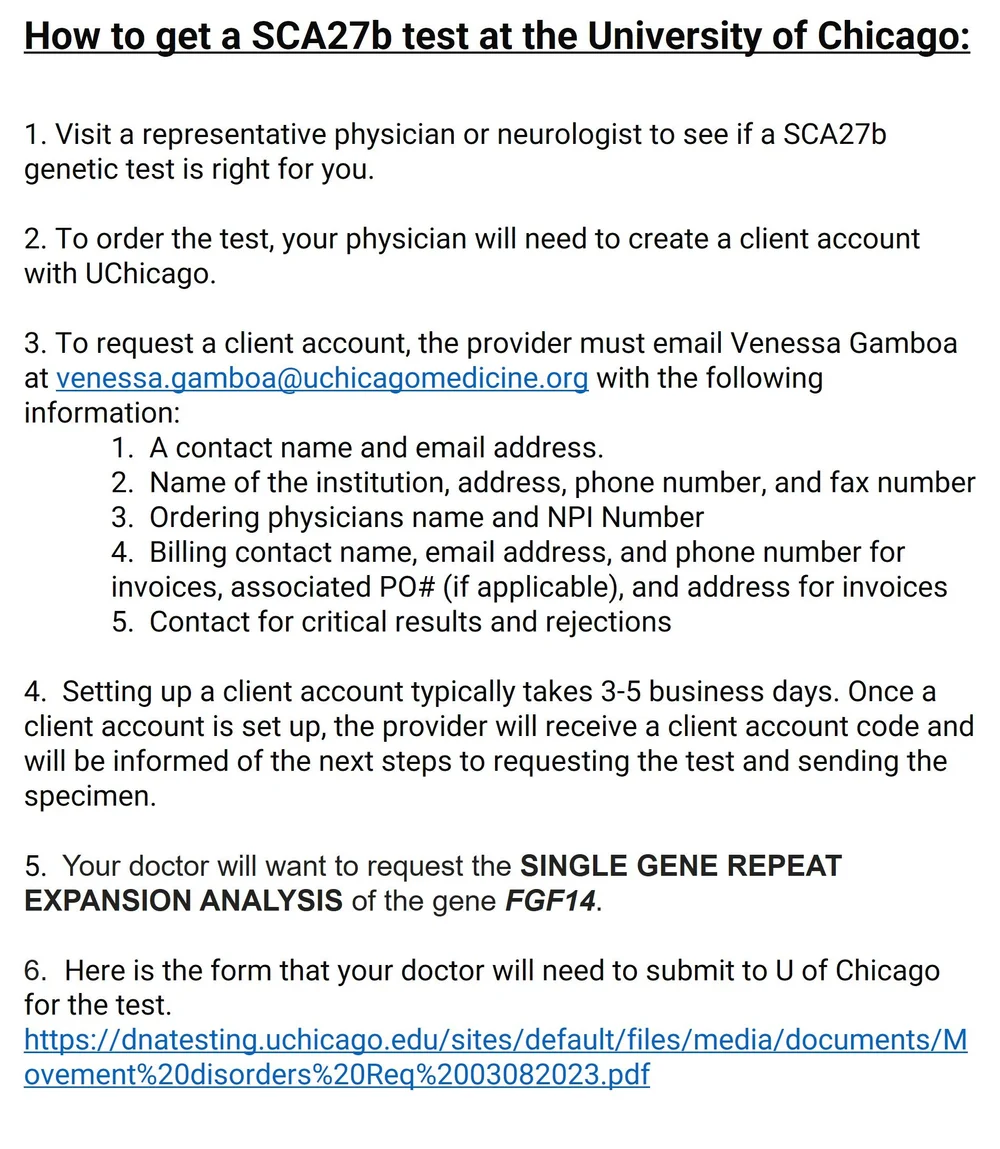 genetic testing — SCA27b Ataxia Foundation