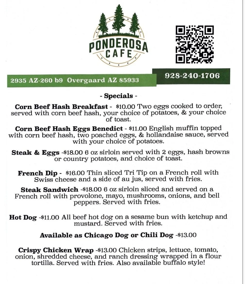 Specials — Ponderosa Cafe