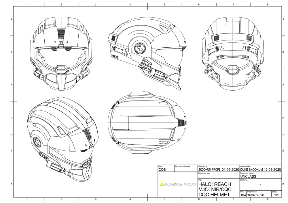 JFO Helmet 3D Model for Cosplay Armour Inspired by Halo Reach — Skookum ...