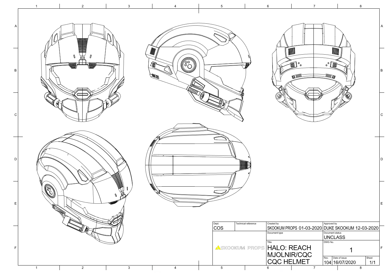 CQB Helmet 3D Model for Cosplay Armour Inspired by Halo Reach — Skookum ...